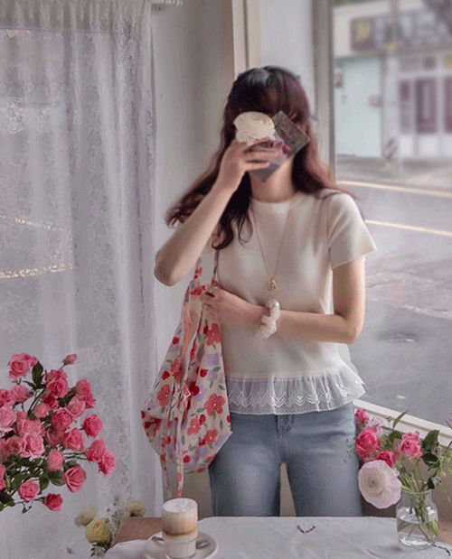 [[LABEL] 카일리 러블리한 레이스 부드런신축 봄니트 [size:F(55~66)]]